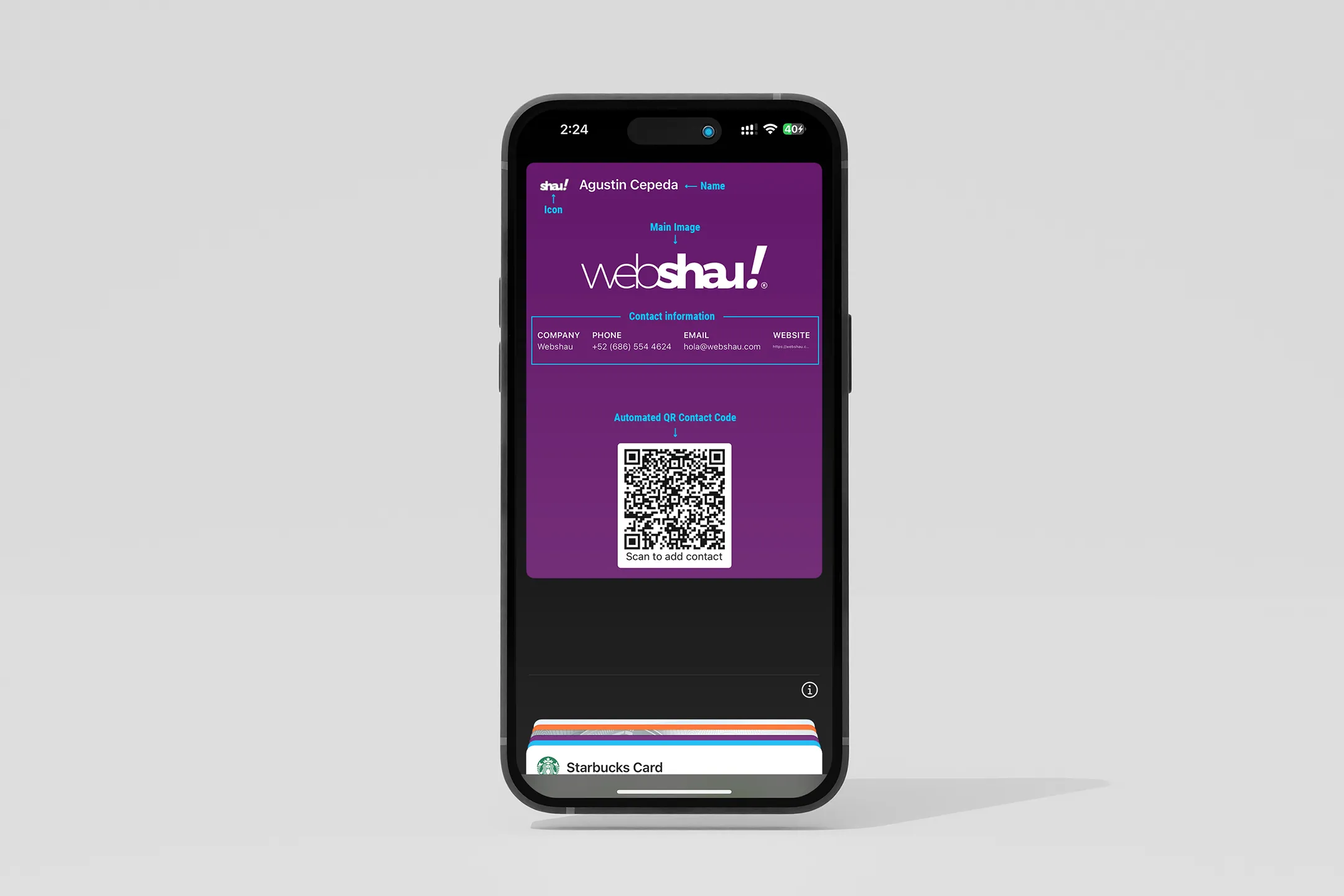 Generate a Digital Business Card for iPhone Wallet for free | iPhone ...